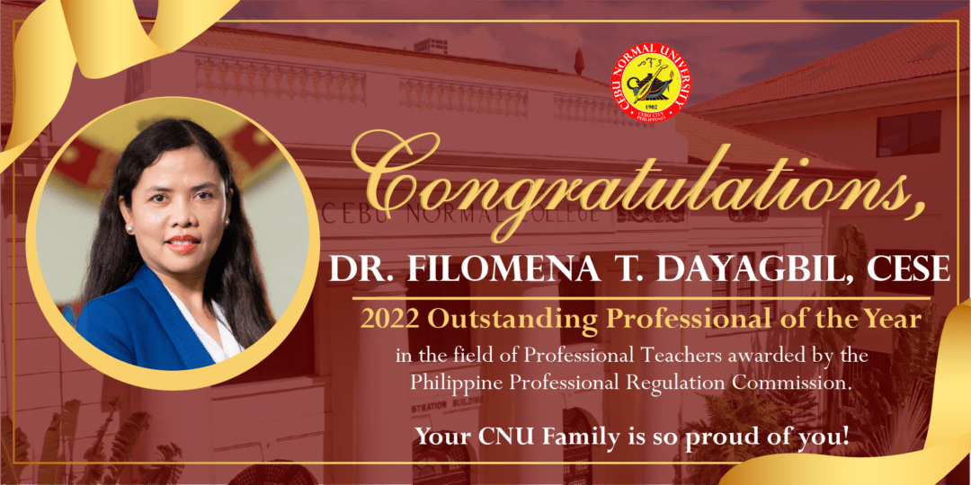 congratulations Dr Dayagbil PRC PUBMAT 2022-20 | Cebu Normal University