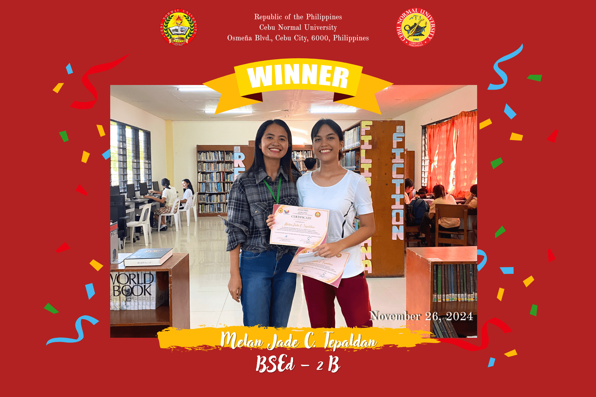 90th National Book Week Celebration 2024 List of Winners | Cebu Normal ...